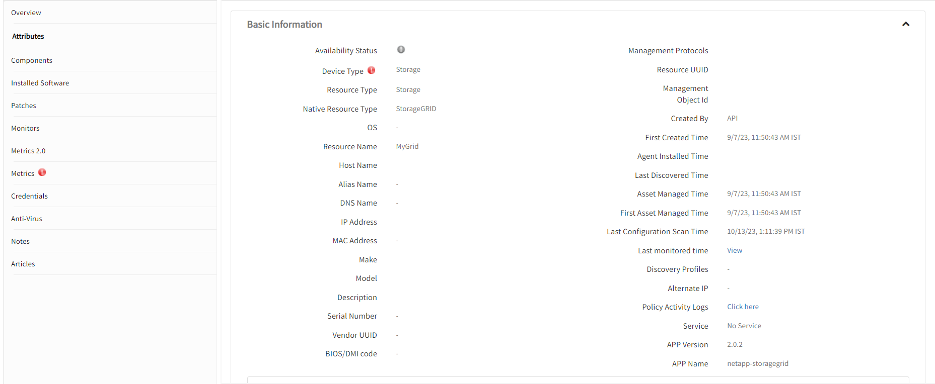Netapp Storagegrid Opsramp Documentation
